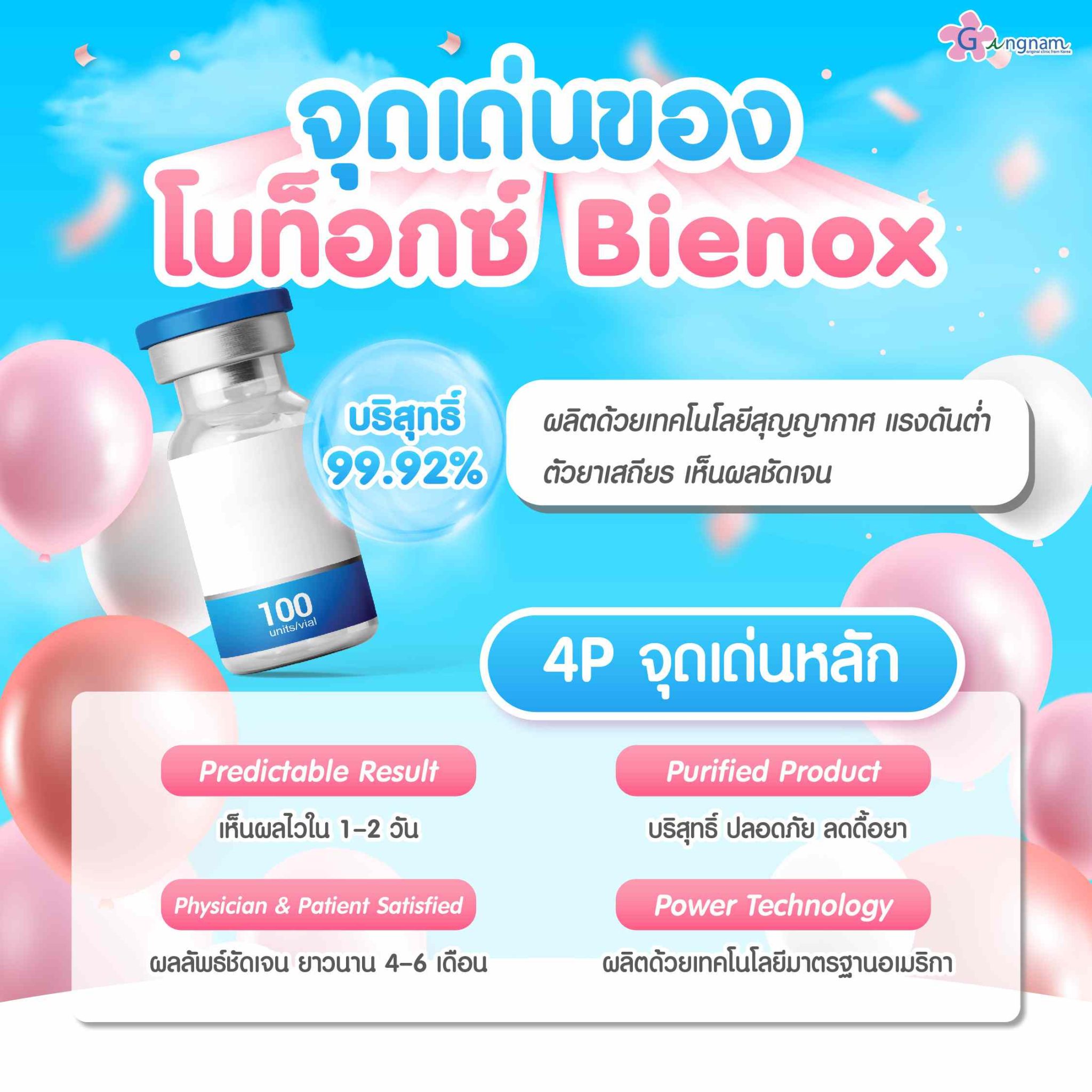Bienox คืออะไร? ปลอดภัยแค่ไหน? พร้อมบอกข้อดีและจุดเด่น Botox ยี่ห้อนี้ - Gangnam Clinic